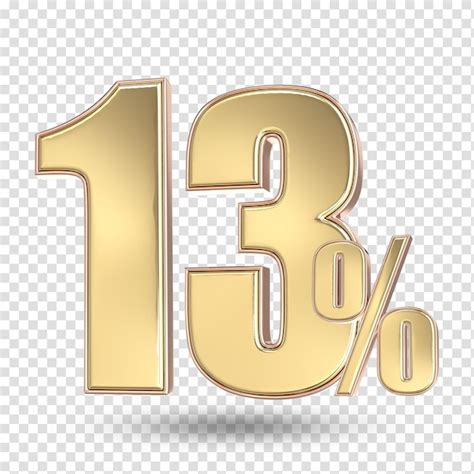 Premium Psd 13 Gold Number 3d Render