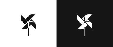 Pinwheel Platte Web Pictogram Teken Silhouet Kleur Omkeren Speelgoed