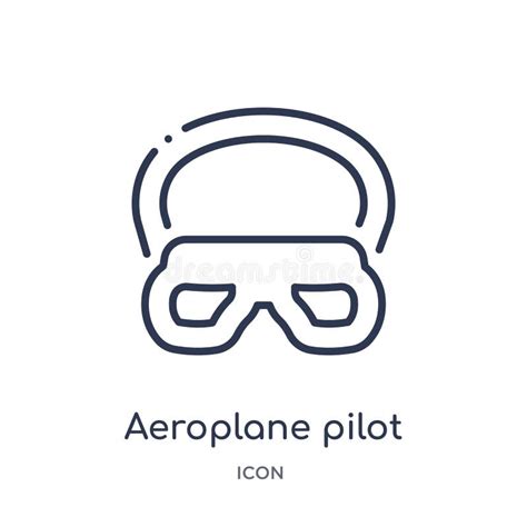 Linear Aeroplane Pilot Glasses Icon From Airport Terminal Outline