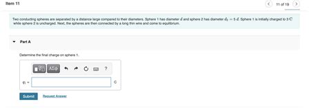 Solved Item 11 11 Of 19 Two Conducting Spheres Are