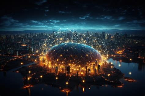 Premium Ai Image Global Network And Connection Technology Concept With City Background World