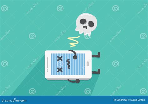 Mobile Phone Stop Working Stock Vector Illustration Of Emergency