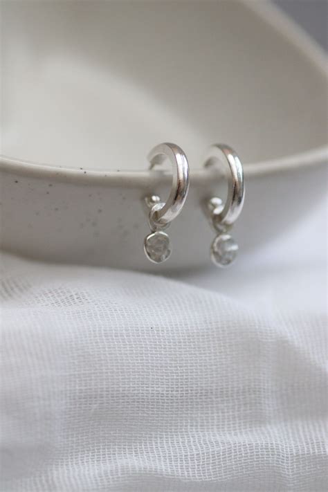 Silver Huggie Hoops Hoop Earrings With Dangles Small Hoops With