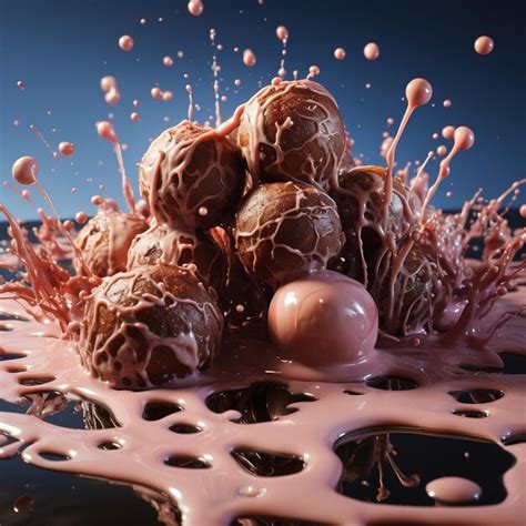 Premium Photo Cocoa Or Chocolate Balls Leaking Out