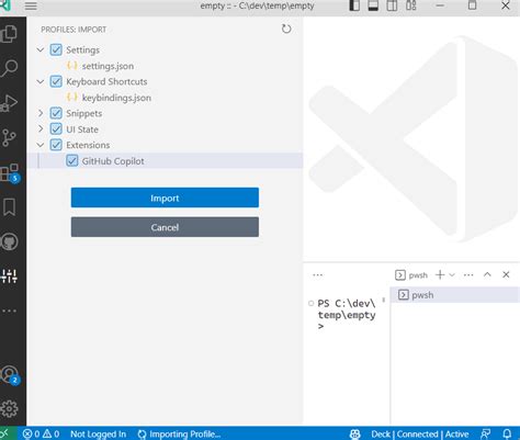 What Profile Do I Import Issue Microsoft Vscode GitHub