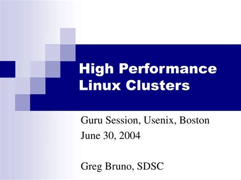 Ppt High Performance Linux Clusters Powerpoint Presentation Free