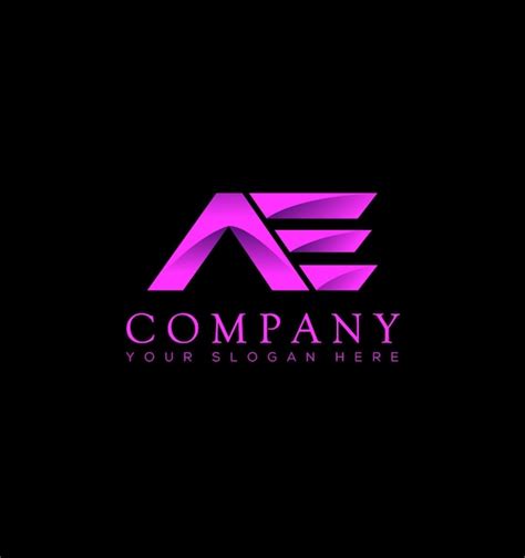 Modelo De Design De Logotipo Abstrato Criativo A Letra Ae Vetor Premium