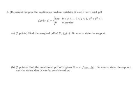 Solved 5 15 Points Suppose The Continuous Random