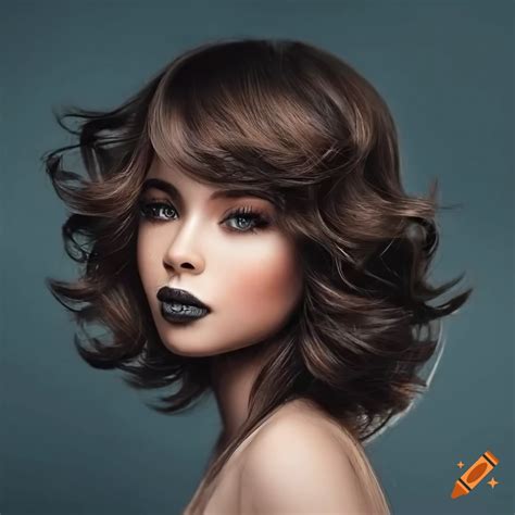 Portrait Of A Stylish Young Woman With Beautiful Curly Hair On Craiyon