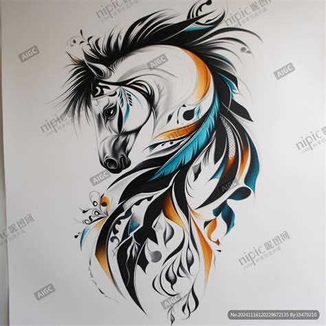 Ai创作图马头标志原创手绘 纹身馆壁画 马到成功系列 艺术装饰画马 马匹图案设计 马原创设计 马头线描画 一匹马壁画 骏马墙画 马瓷砖墙画 马插画logo 创意马到成功 小马造型墙面设计