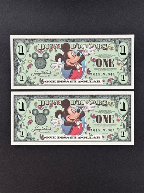 Disneyland Disney 1 Dollars Mickey 2000 A A Series Mint Mickey Mouse