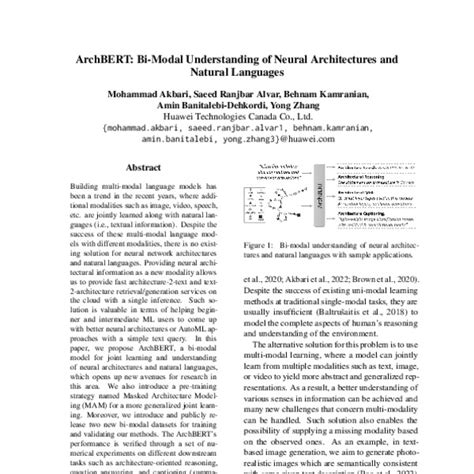 Archbert Bi Modal Understanding Of Neural Architectures And Natural