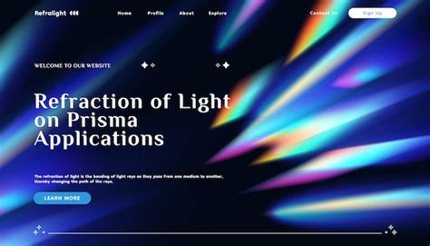 premium vector gradient colorful refraction of light landing page