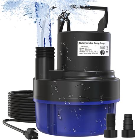 Agiiman 1 2 Hp Submersible Water Pump 2200 Gph Portable Sump Pump For