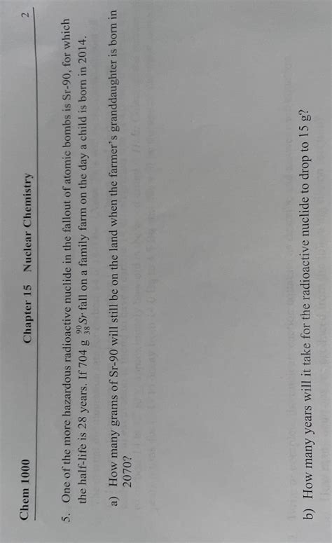 Solved One Of The More Hazardous Radioactive Nuclide In Chegg
