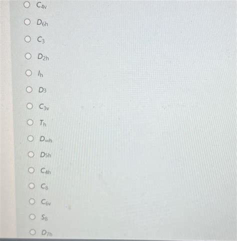 Solved Assign the point group for the molecule below: C4v | Chegg.com