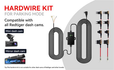 REDTIGER Dash Cam Muti Size Acc Hardwire Kit For All REDTIGER Dash Cams Ft USB C Port Hard