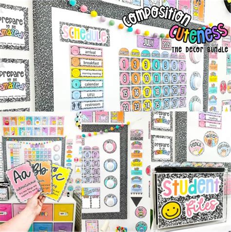 Composition Cuteness Decor Bundle Trendy Composition Notebook Themed Decor