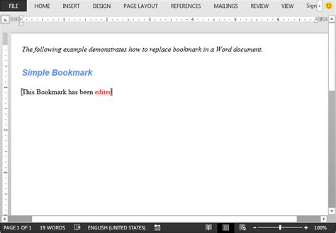 Replace Bookmark Content In Word In Java