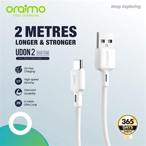 Jual Oraimo OCD C56 Udon 2 Kabel Data Type C 2 Meter Fast Charging