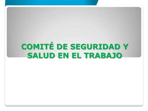 COMITÉ DE SEGURIDAD Y SALUD EN EL TRABAJO