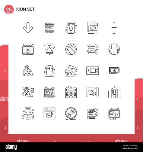 Stock Vector Icon Pack Of 25 Line Signs And Symbols For Mix File
