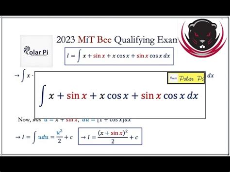 MiT Integration Bee Qualifying Exam Problem YouTube