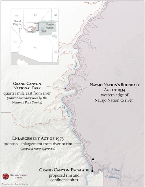 Map Of Proposed Boundaries Of Grand Canyon National Park Grand Canyon