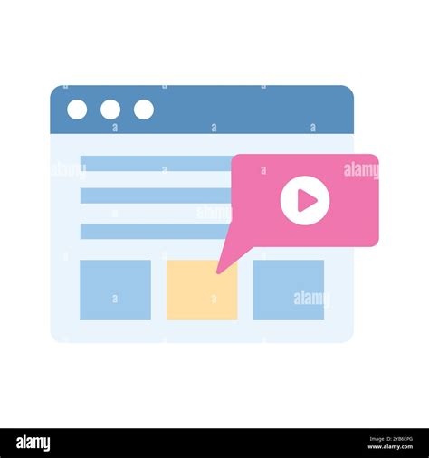 Bubble On Webpage With Play Button Sign Is Showing Blogging Vector