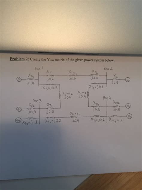 Solved Create The Y Bus Matrix Of The Given Power System Chegg Com