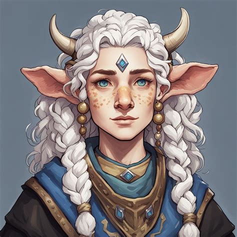 Firbolg Female Human Face Human Head Cow Ears Bovine Facial