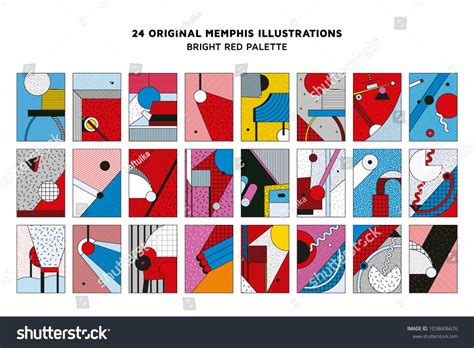 다채로운 추세 네오 멤피스 기하학 패턴은 스톡 벡터로열티 프리 1038606676