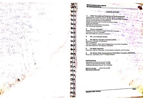 EE Semiconductor Physics YEAR I I I F I I