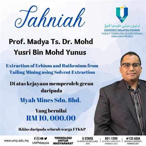 Tahniah Prof Madya Ts Dr Mohd Yusri Bin Mohd Yunus Diatas Kejayaan