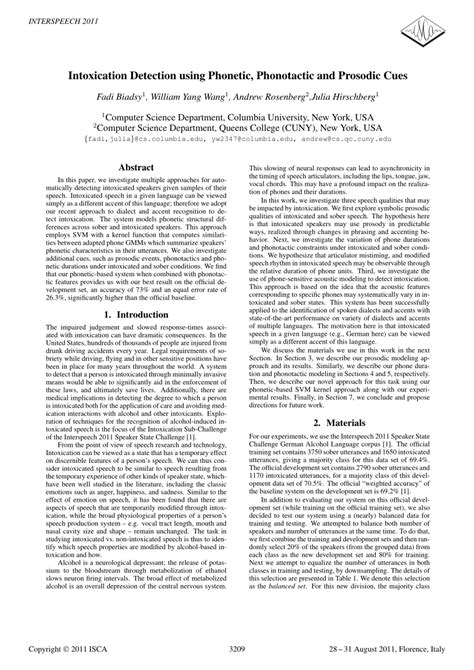 Pdf Interspeech 2011 Intoxication Detection Using Phonetic Phonotactic And Prosodic Cues