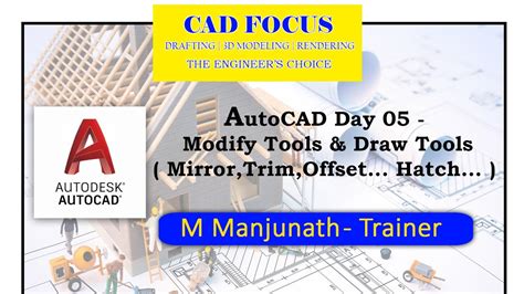 autocad day 05 modify tools mirror trim offset scale array