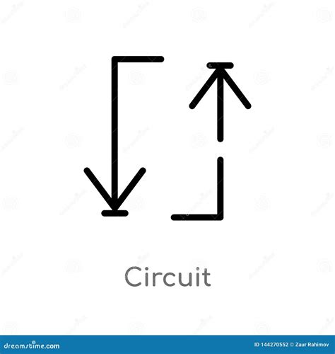 Outline Circuit Vector Icon Isolated Black Simple Line Element Illustration From Arrows 2