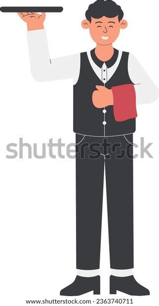 Male Restaurant Waitress Illustration Stock Vector Royalty Free