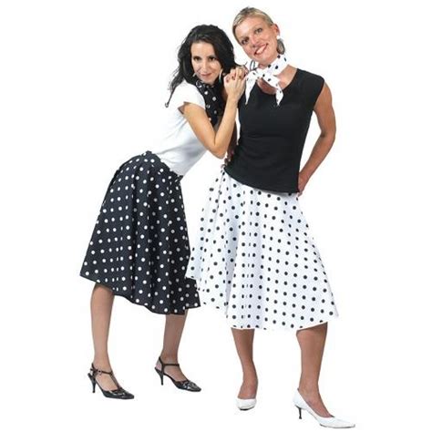 Ladies Rock N Roll Polka Dot Skirt And Scarf Set 50s 60s Fancy Dress 7