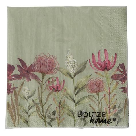 Бумажные салфетки Flore Lumea 17*17 см зеленые, 20 шт - купить в ...