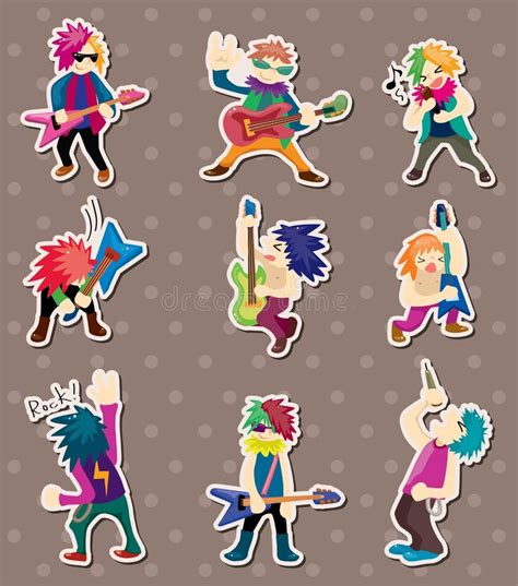 Cartoon Rock Band Icon Stock Vector Illustration Of Doodle 18248311