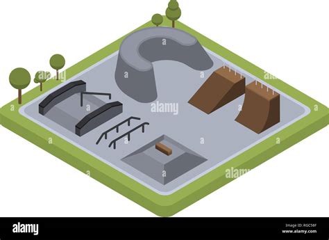 Roller Skate Park Icon Isometric Style Stock Vector Image And Art Alamy