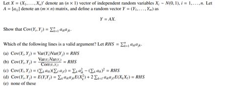 solved let x x1 x denote an n x 1 vector of