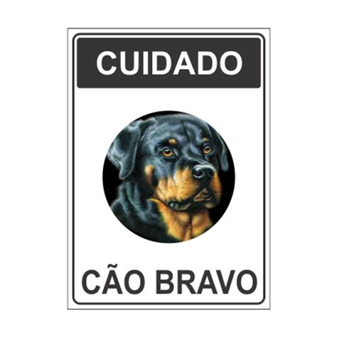 Placa Cuidado Cão Bravo rio placas