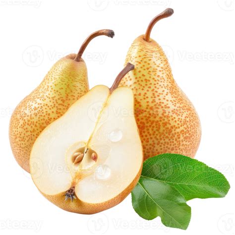 Pear With A Slice Pear Isolate On Transparency Background 53345922 Png