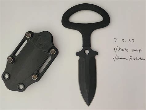 [wts] Benchmade Adamas 175bk Cbk Push Dagger 2 5 Black Double Edge Blade Kydex Sheath R