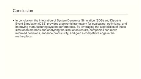 Multiple System Dynamics And Discrete Event Simulation For Manufacturing System Performance