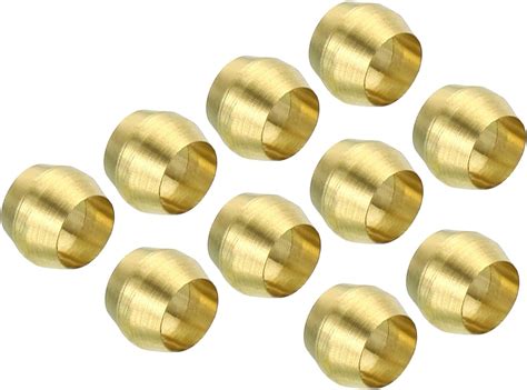 PATIKIL 4mm Tube OD Brass Compression Sleeves Ferrules 25 Pack Brass