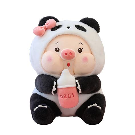 Seekfunning 118in Cute Pig Transforms Into Giant Panda Doll Plush Toy