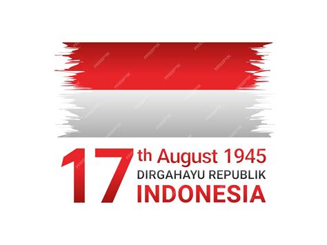 1945년 8월 17일 행복한 인도네시아 독립 기념일 배너 인사말 카드 포스터에는 Dirgahayu Republik Indonesia 인도네시아 국기를 흔들며 글자가 새겨져